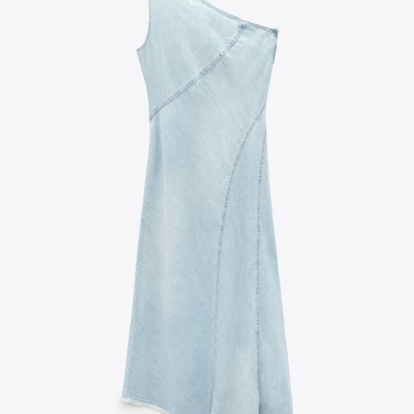 Zara | Dresses | Nwt Zara Trf Asymmetric Denim Dress Xs S M L Xxl 552 | Poshmark